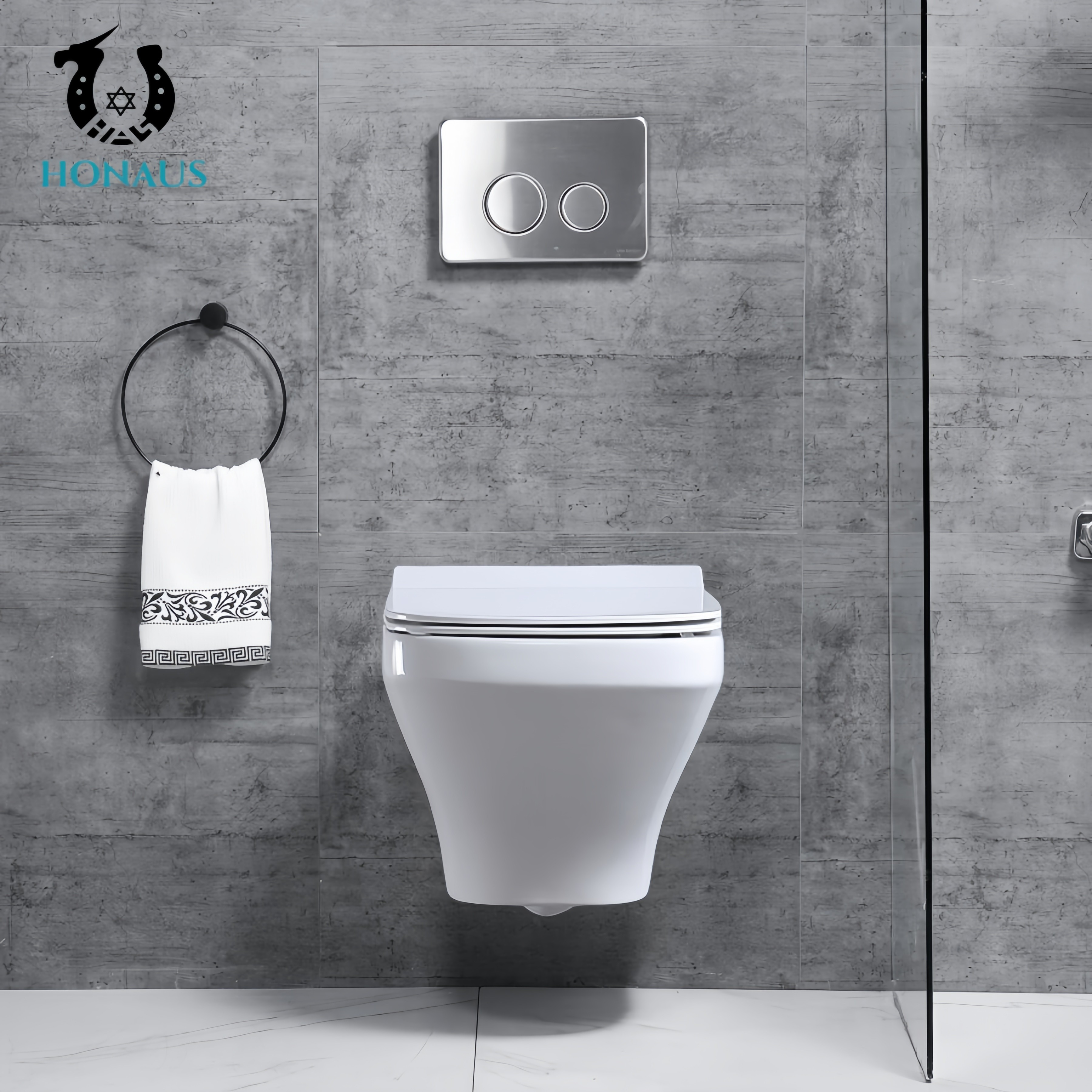 Double Flush Wall Hang Toilet Bowl Hidden Cistern Thiết kế hiện đại WC ...