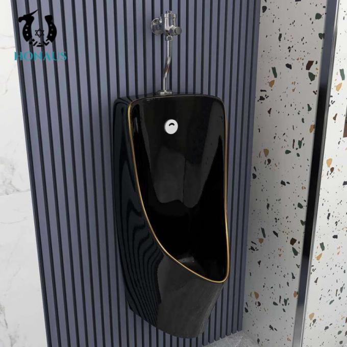 Black Multi Shape Male Standing Urinal Sensor Flush Commercial Urinals